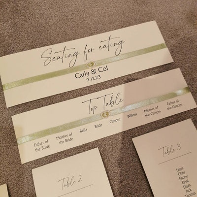 Pack of 10 Printed Wedding Invitation Tags RSVP Info Poem Set Botanical ...