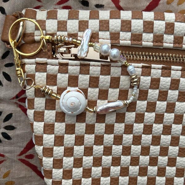 Bag Charm Keychains With Customizable Gold Letters and Vibrant Glass ...