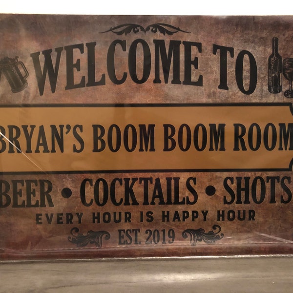 Custom Vintage Style Metal Bar Sign - Etsy