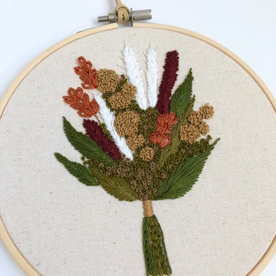 Fall Embroidery Bouquet Pattern, Fall Flowers Embroidery Pdf Pattern ...
