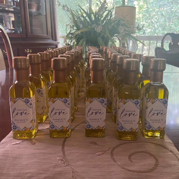 Amalfi Bridal Shower Favor | Amalfi Themed Olive Oil Favor | Infused ...