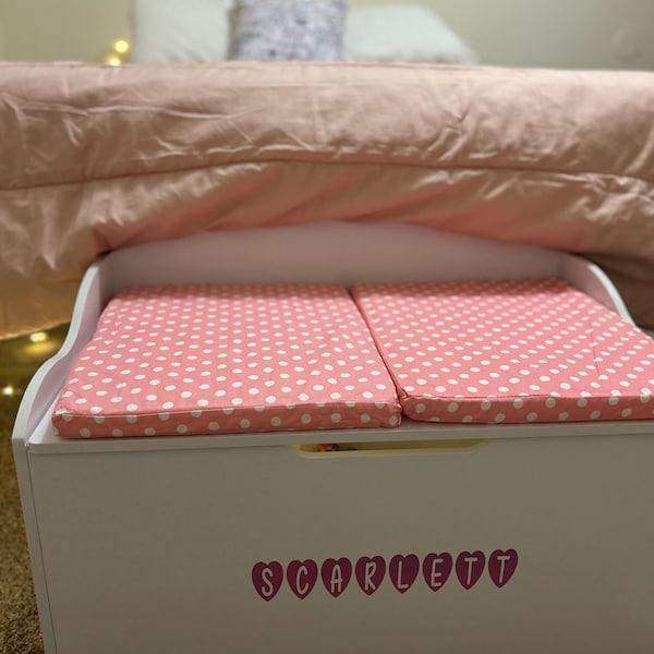 Foldable Toy Box Cushion - Blue & White Stars - Etsy