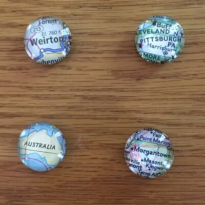 Custom Map Magnets. Set of Four. You Pick Any Cities, States, or ...