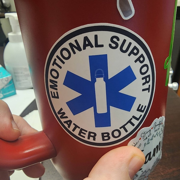 Emotional Support Water Bottle Sticker - Etsy