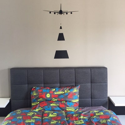 Airplane Wall Decal Airport Tower Wall Decal Plane Wall Decal Aviation ...