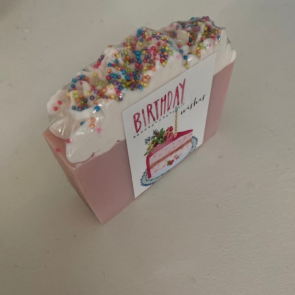 Happy Birthday Soap / Handmade Birthday Cake Soap / Triple Berry Scent ...