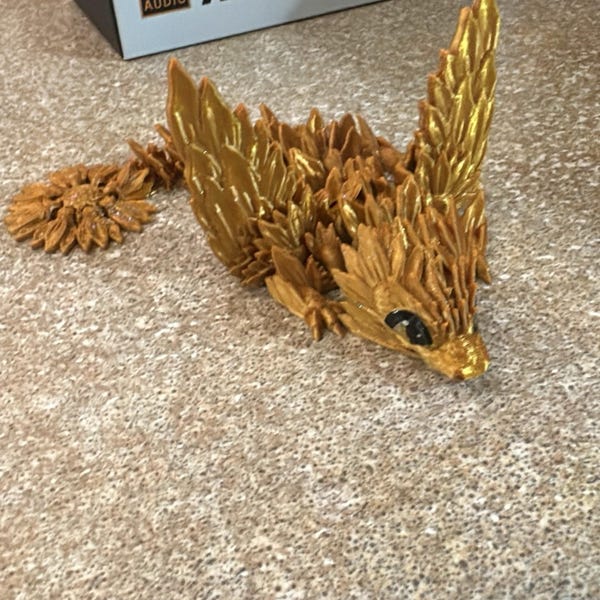 3D Printed Articulated Dragon, Baby Hollow/skull/goth/emo/pirate Fidget ...