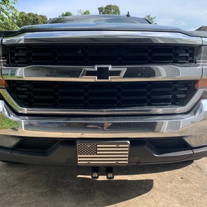 Thin Blue Line American Flag License Plate Matte Black on | Etsy