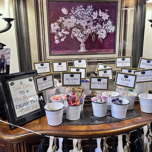 Graduation Candy Buffet Signs: Party Favor Table Decor (instant ...