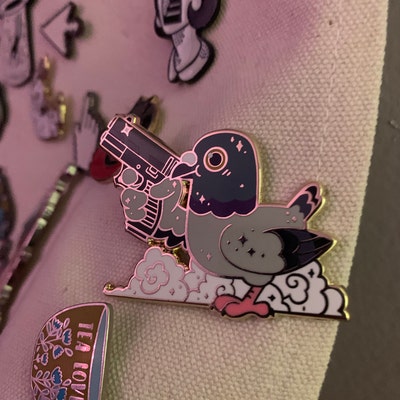 Glow in the Dark Ghostface Pigeon Pin Handmade Hard Enamel Pin Perfect ...