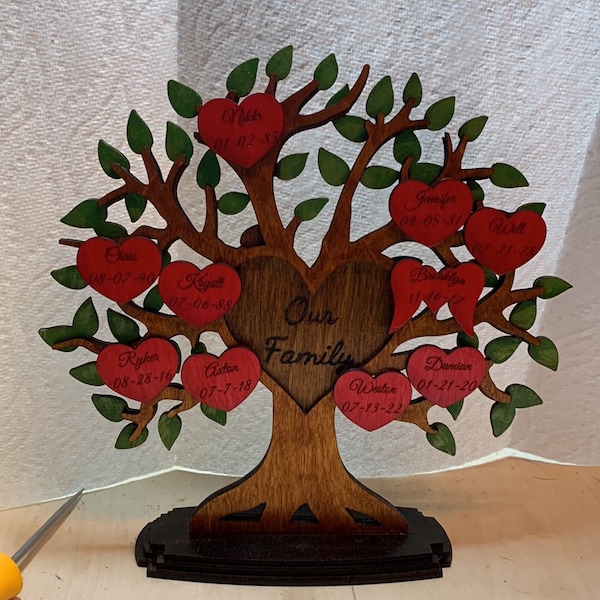 Tree of Life Stand With Family Members Svg Cut File, Wooden Decorative ...