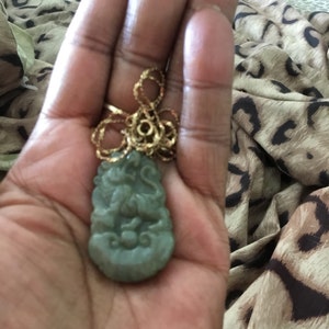 Djade Certified Natural Green A Jadeite Jade Pendant Carved - Etsy