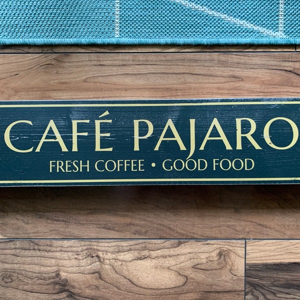 Cafe Wood Sign, Fresh Coffee & Good Food Custom Chef Barista Name Gift ...