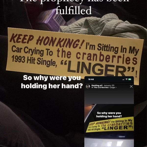 The Cranberries "linger" Bumper Sticker | Keep Honking Vinyl Decal - Etsy
