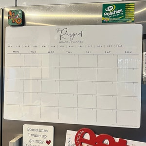 Weekly MEAL Magnetic Fridge Acrylic Planner A3 WHITE UV Print Acrylic Whiteboard Meal Planner ...