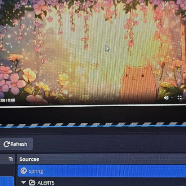Cozy Cat Twitch Pack / Moon / Spring / Pastel / Cute / Overlay / Books ...
