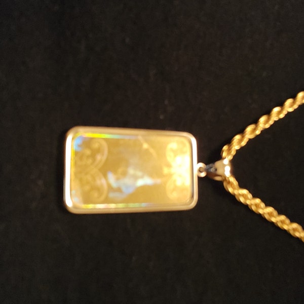 14K Pretty Yellow Gold Frame for 10 Gram Gold Bar With Round Diamonds ...