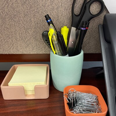 Desk Accessories Set Post-it Holder Pen Cup Desk Organizer Desk Set ...