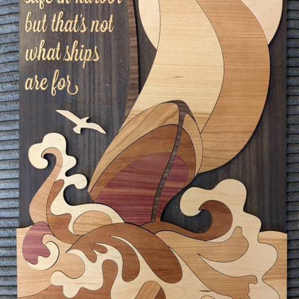 Mountain Landscape Night Quilt Laser Ready File, Mountain Wood Intarsia ...