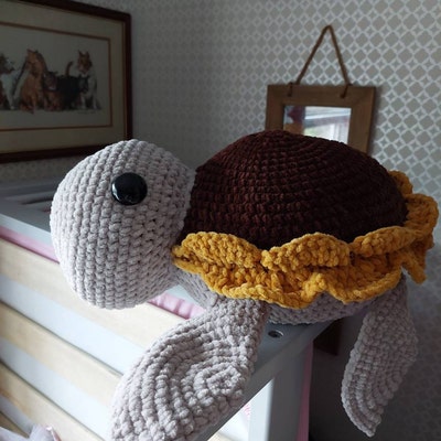 Jumbo Petal the Sunflower Turtle Crochet Pattern PDF Download Beginner ...