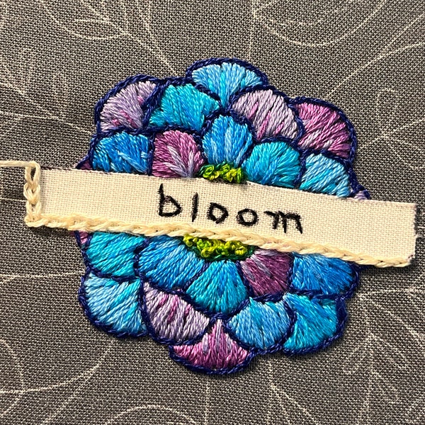 PDF Embroidery Pattern, One Meaningful Word, Flower Embroidery Pattern ...