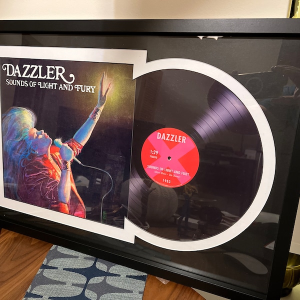 Jukebox-style Vinyl Record Frame With Double Matting Displays Album ...