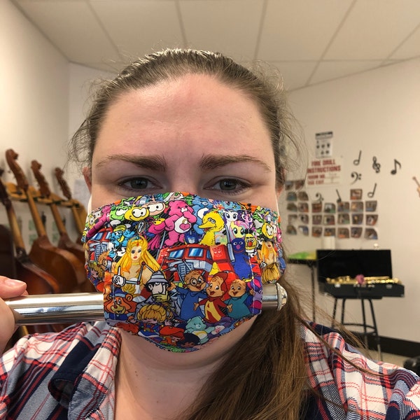 Flute Mask Face Covering, Musical Instrument Mask, Band Face Mask ...