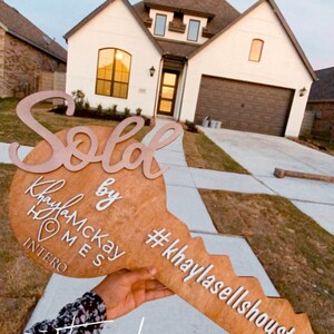 Realtor Sold Key Sign, Key Shape Sold Sign, Realtor Key Photo Prop, New ...