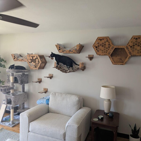 Cat Wall Furniture, Modern Cat Wall Shelves, Cat Wall Bed, Cat Bridge ...