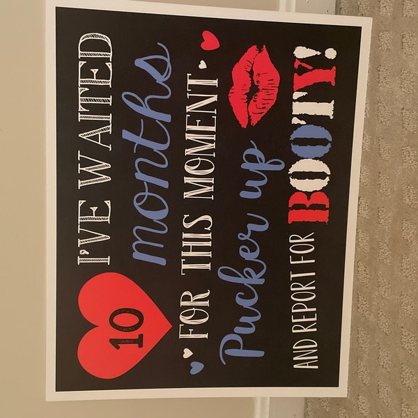 Welcome Home Wife Spouse Husband Sign Template Pucker up Homecoming ...
