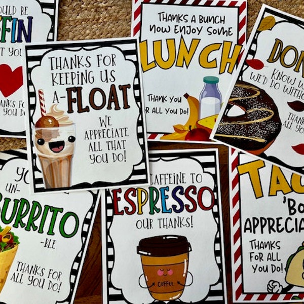 Employee Breakfast Appreciation Signs | 5 Printable 8.5"x11" Signs ...