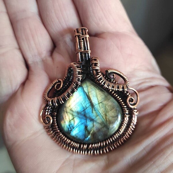 Lizard Pendant Wire Wrap Gemstone Pendent Gemstone Jewelry Copper ...