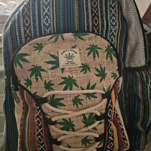 Large Pocket Hemp American Native Design Backpack - Etsy