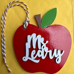 Teacher Appreciation / Teacher Gift Tags / Wooden Apple Pencil Name ...