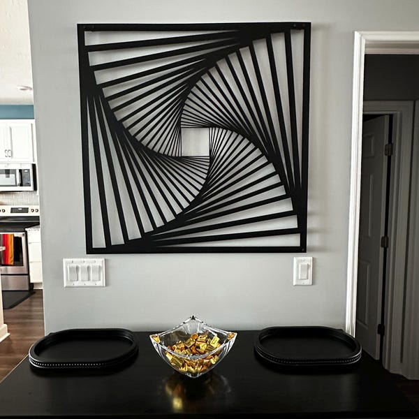 Helix Wall Decor | 3D Square Swirl Metal Wall Art | 3D Wall Art Metal ...
