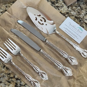 Custom Wedding Fork Set Handstamped Wedding Date Forks Cake Cutting ...