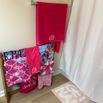 Hot Pink Bath Towel, Hot Pink Bath Towel Set, Cotton Bath Towels, Hot ...
