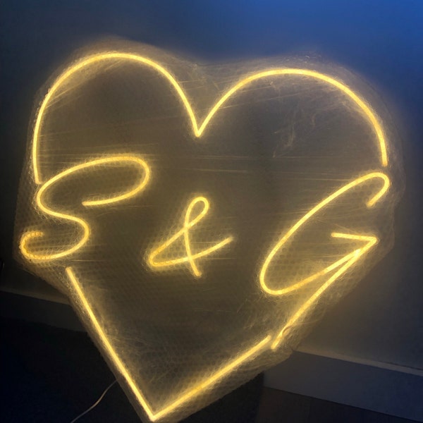 Heart Neon Sign, Love Neon Sign, Wedding Neon Sign, Couple Gift Ideas ...
