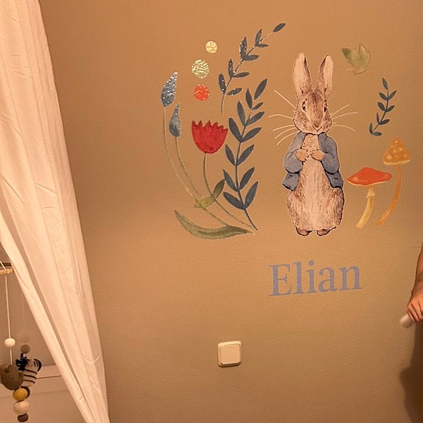 Official Peter Rabbit Personalised Wall Sticker Mural PB003 - Etsy