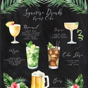 Pool Party Bar Menu Template Summer Party Drink Menu - Etsy