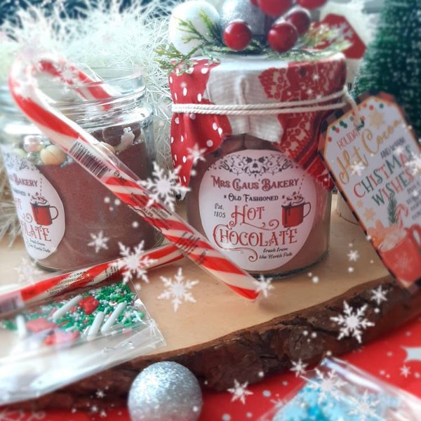 Mrs Claus Hot Chocolate Circle Tags DIY Gift Labels 2.5 Inches ...