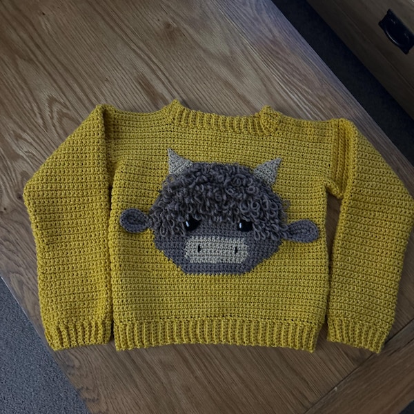 Highland Cow Jumper Crochet Pattern Sizes 0-3 Months to 10 Years PDF ...