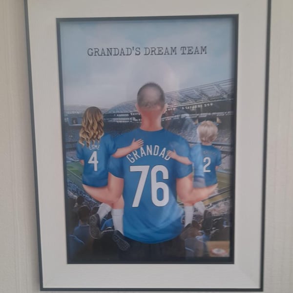 Custom Football Dad Print, Personalised Football Print, Dad Gift From ...