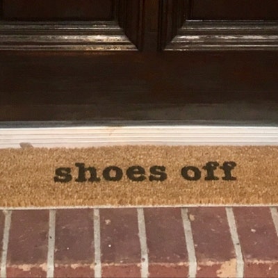 Shoes off Skinny Doormat, Shoes off Door Mat, Shoes off Welcome Mat ...