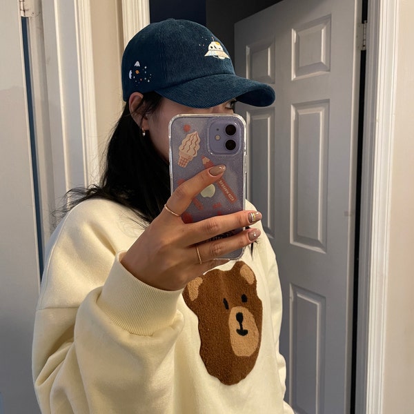 Egg Galaxy Embroidered Corduroy Hat - Etsy