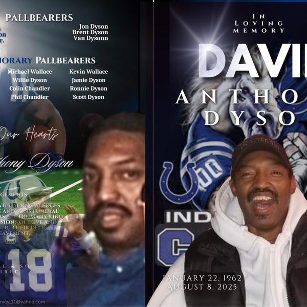 Red Football Memorial Program Template: Celebration of Life (digital ...