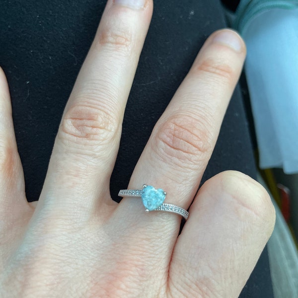 Cremation Ring Pet Ash Ring, Sterling Crystal Ring, Pet Ashes, Heart ...