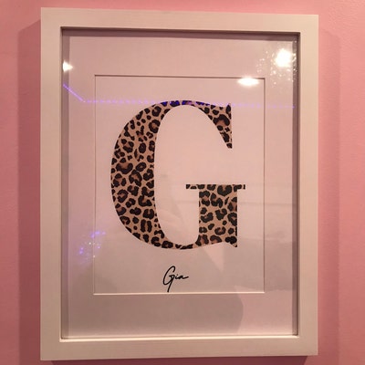 Leopard Initial Print, Initial Poster, Leopard Animal Wall Art ...