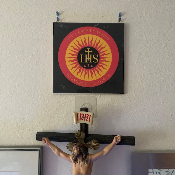 IHS Christogram Ceramic Tile: Handmade Catholic Art Plaque - Etsy