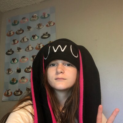 Uwu Bunny Hat Owo Fleece Beanie Cute Floppy - Etsy